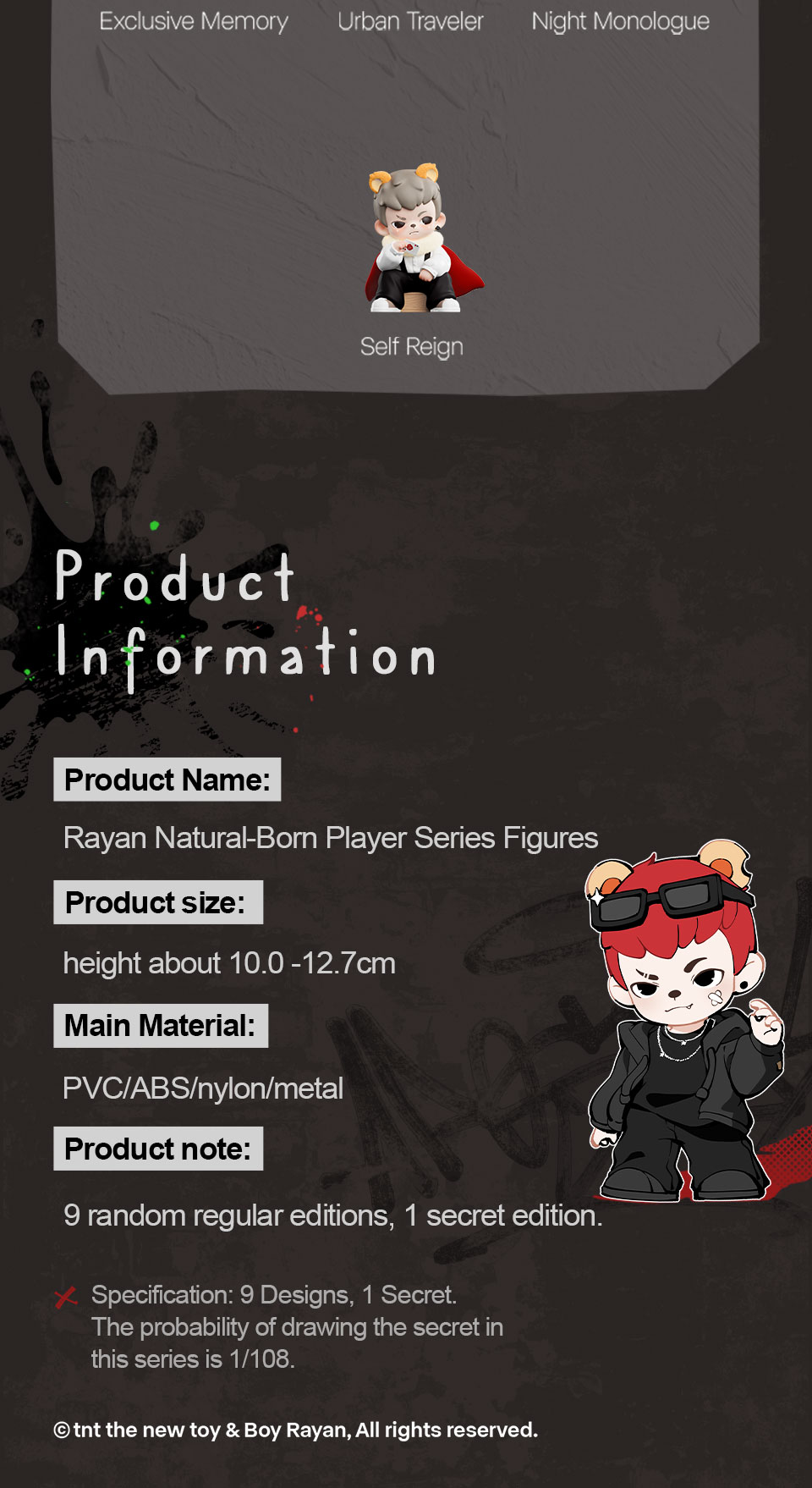 TNTSPACE Rayan Natural-Born Player Series Figures Blind Box Figure ...
