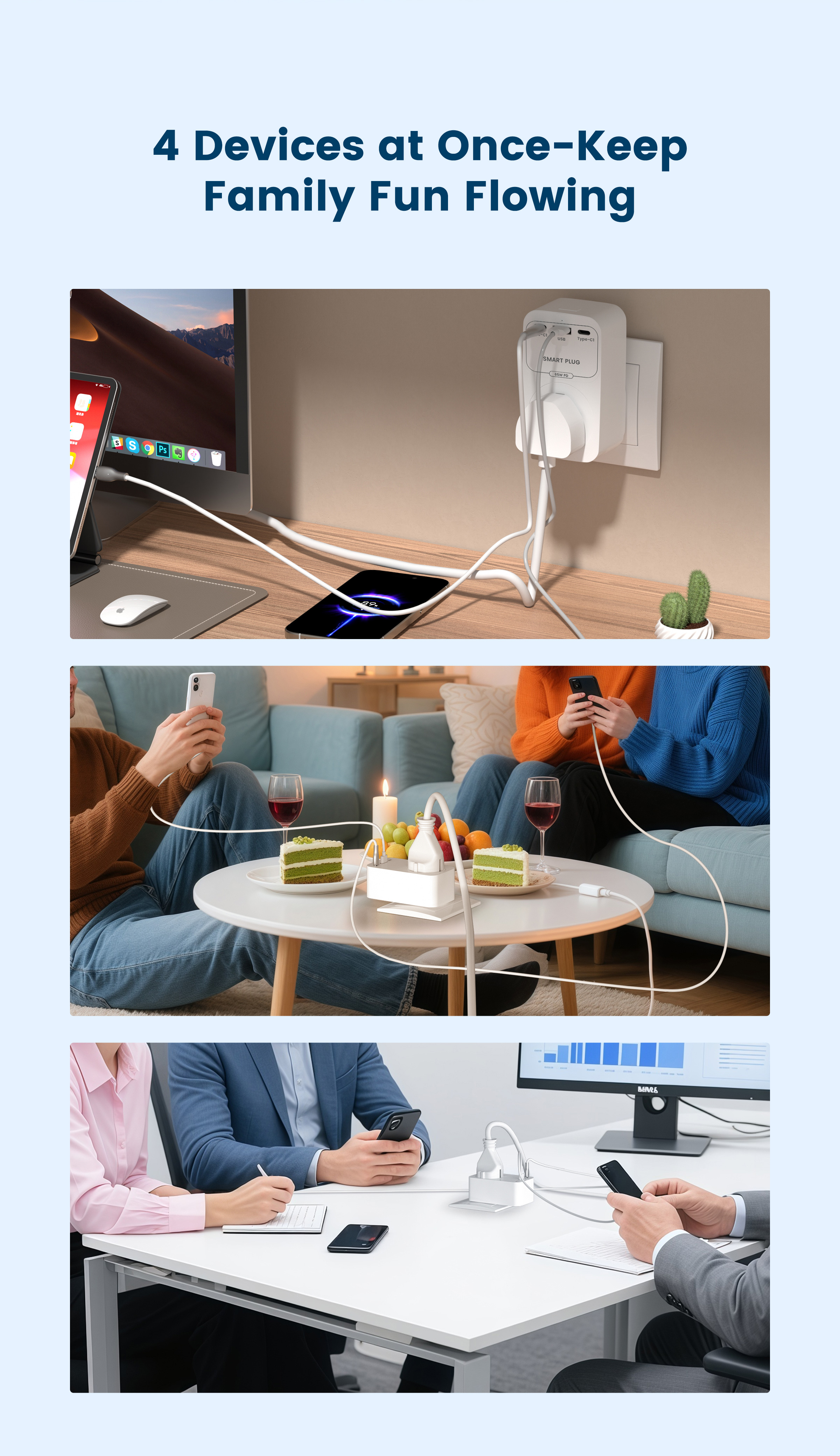 GIRIER Tuya Smart WiFi Power Plug with GaN Fast Charger 65W PD Fast ...