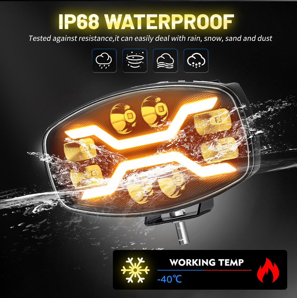 10 Inch Truck Lorry Jumbo Spotlight Combo Beam White Full LED 3000K DRL ...