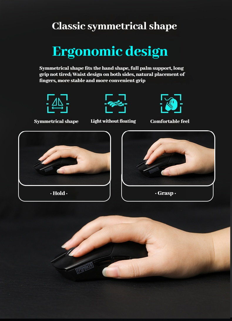 EPOMAKER Click Wireless Mouse PAW3950 Lightweight DPI42000 Dual 8kHz ...