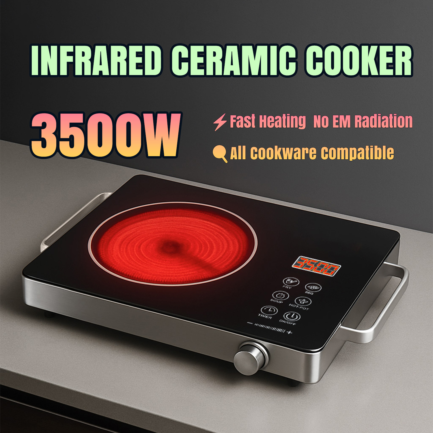 Infrared Ceramic Cooker 3500W | Fast Heating | No EM Radiation | All ...