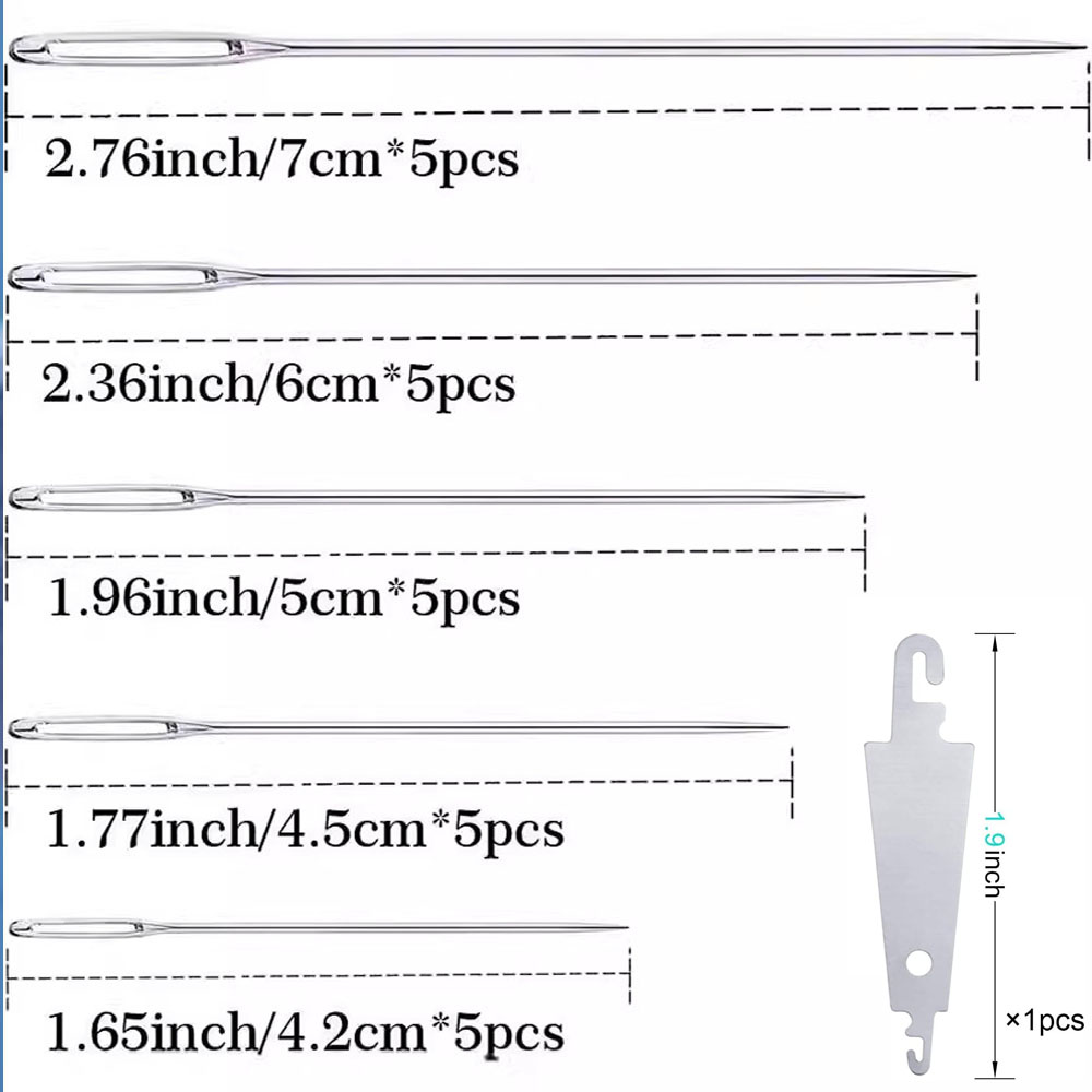 25pcs Big Eye Hand Sewing 5 Sizes Sewing Needles Needles For Sewing
