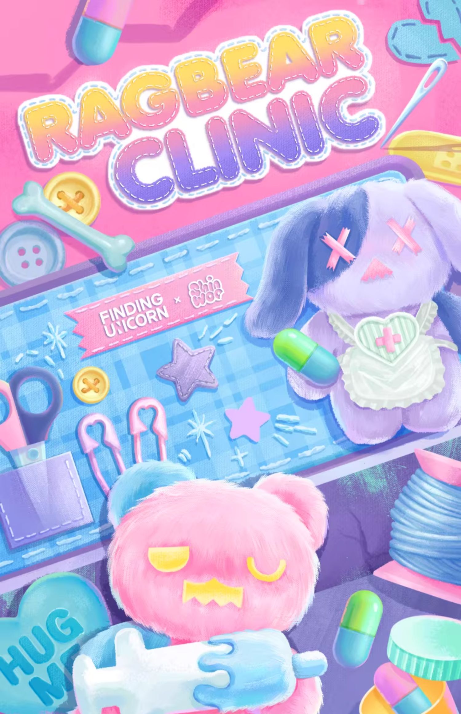 FINDING UNICORN SHINWOO Ragbear Clinic Series Plush Blind Box TOY ...