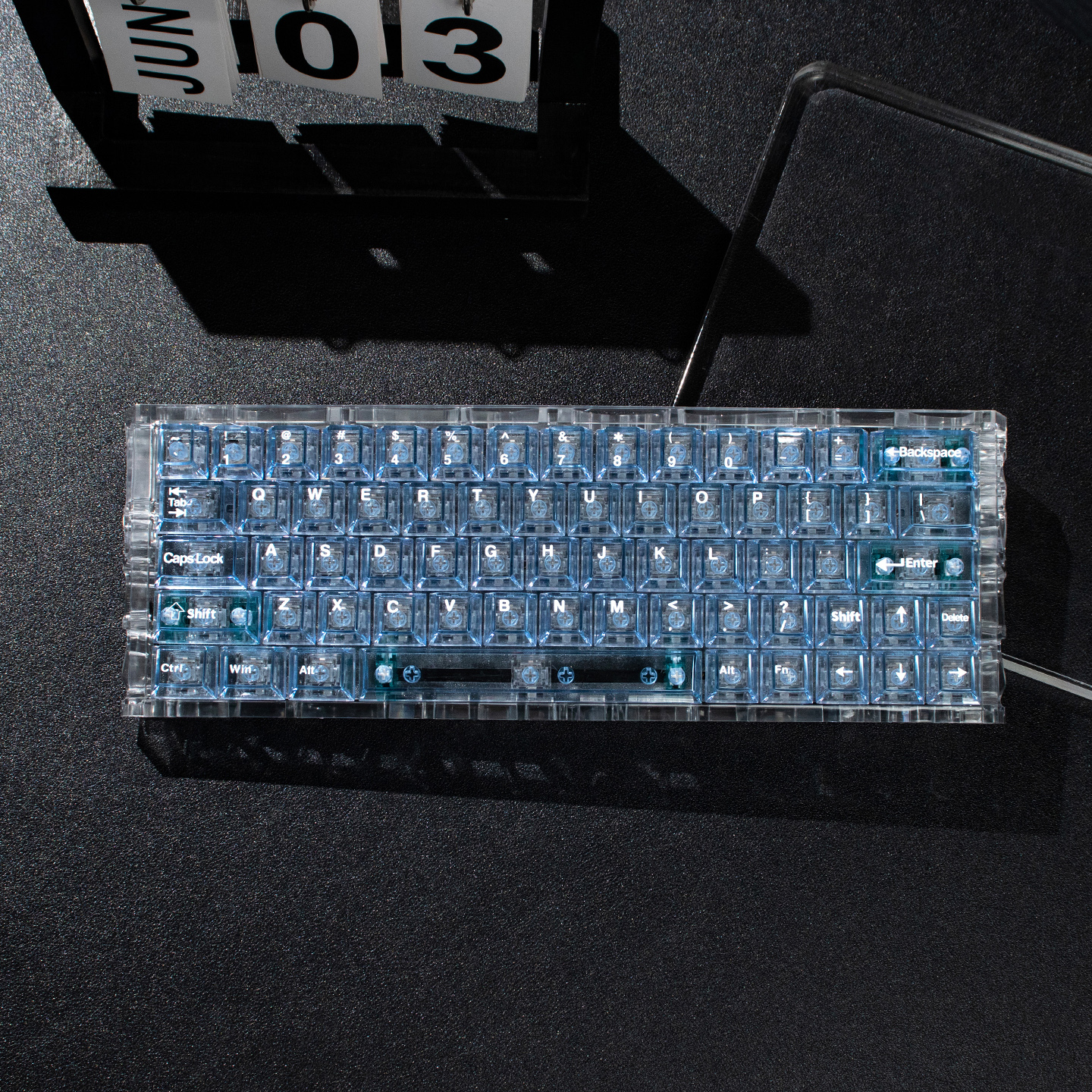 Iced Blue Keycaps Crystal Transparent cherry profile RGB keycap set for ...