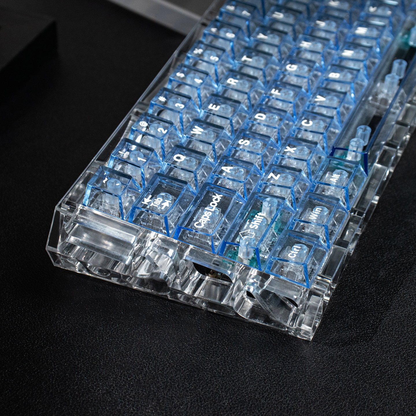 Iced Blue Keycaps Crystal Transparent cherry profile RGB keycap set for ...