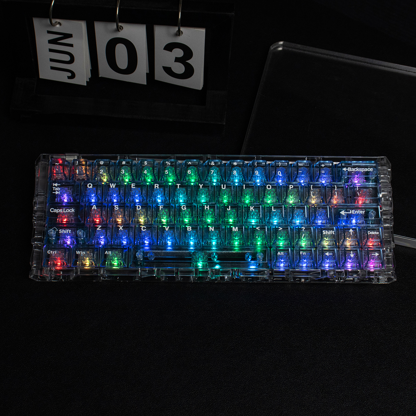 Iced Blue Keycaps Crystal Transparent cherry profile RGB keycap set for ...