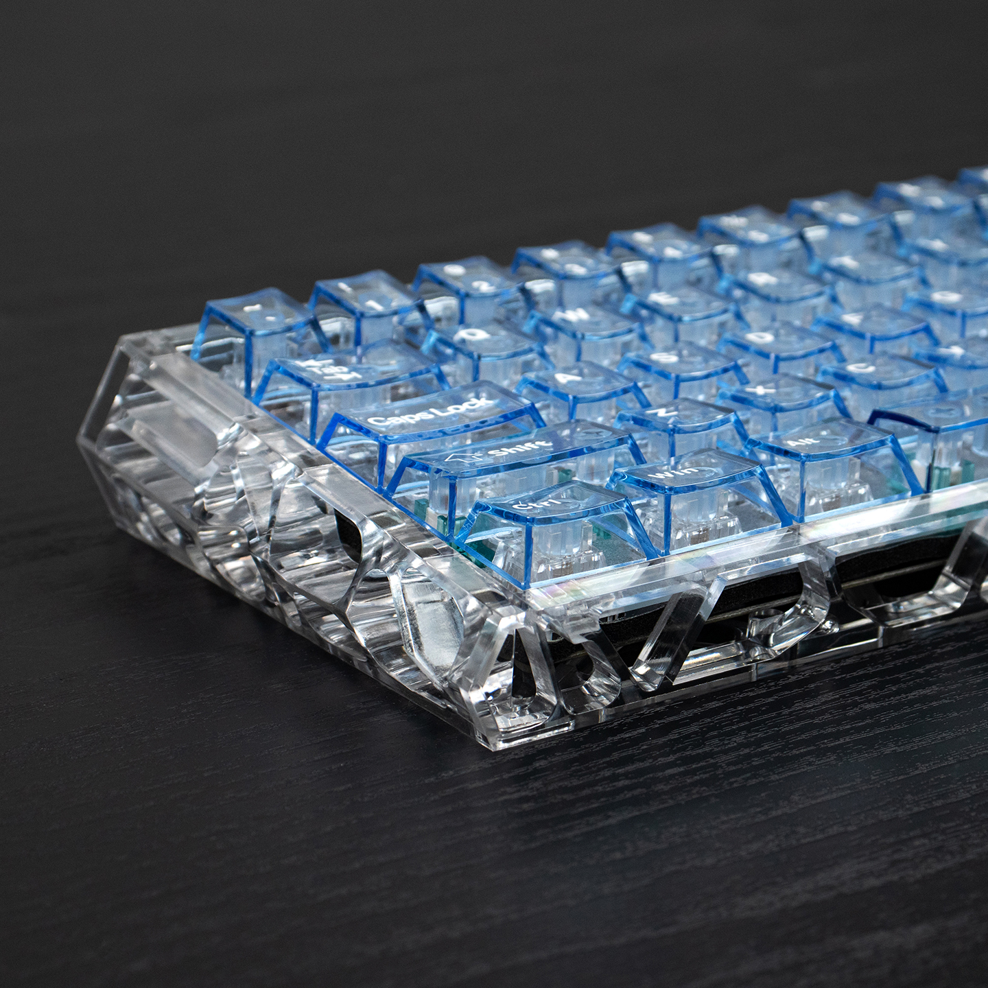 Iced Blue Keycaps Crystal Transparent cherry profile RGB keycap set for ...