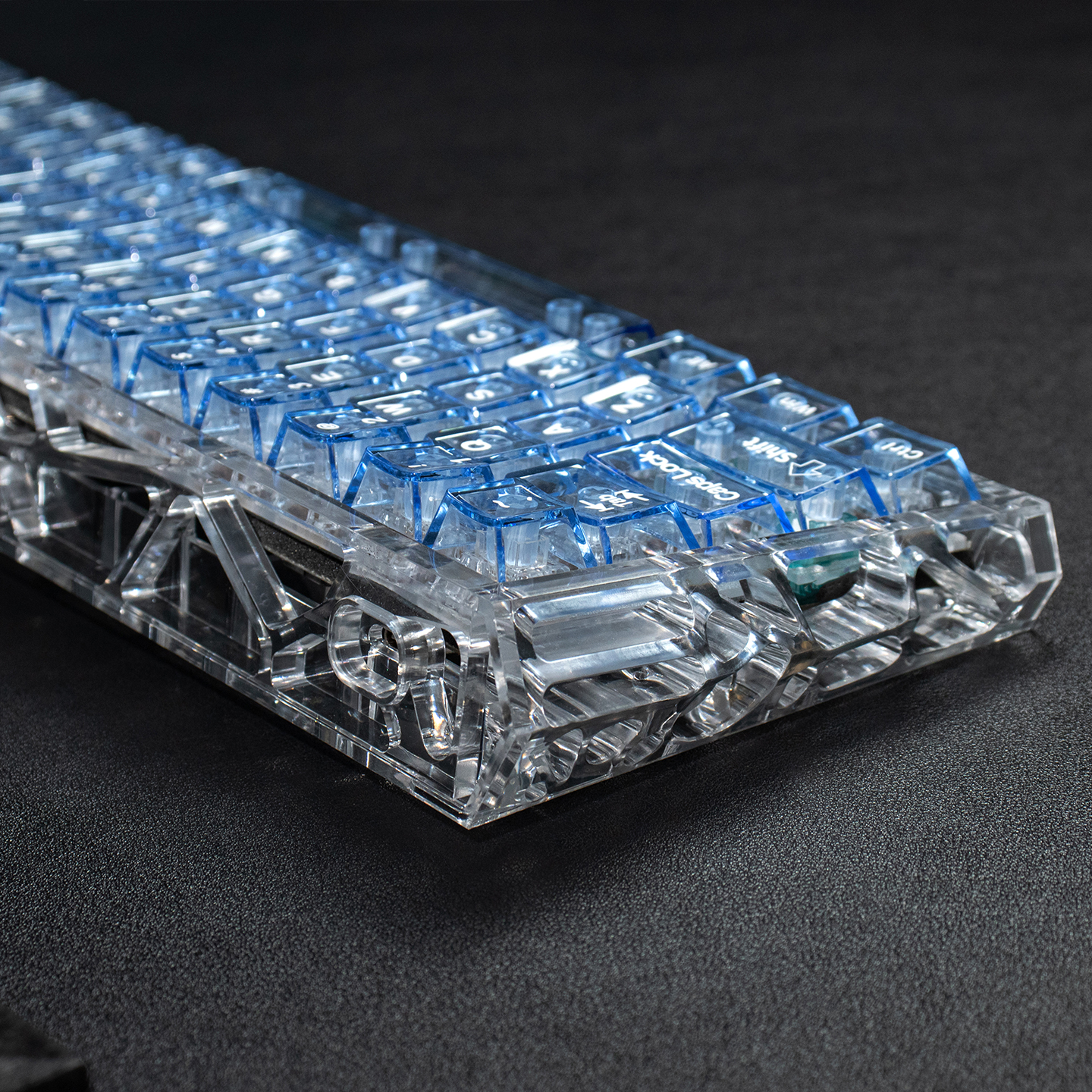 Iced Blue Keycaps Crystal Transparent cherry profile RGB keycap set for ...