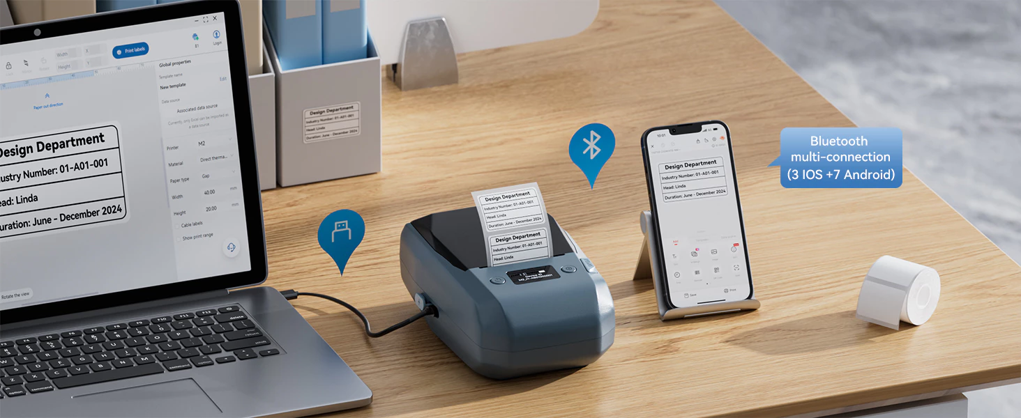 NIIMBOT M2 Office Cable Label Printer, Communication Network/Fiber ...