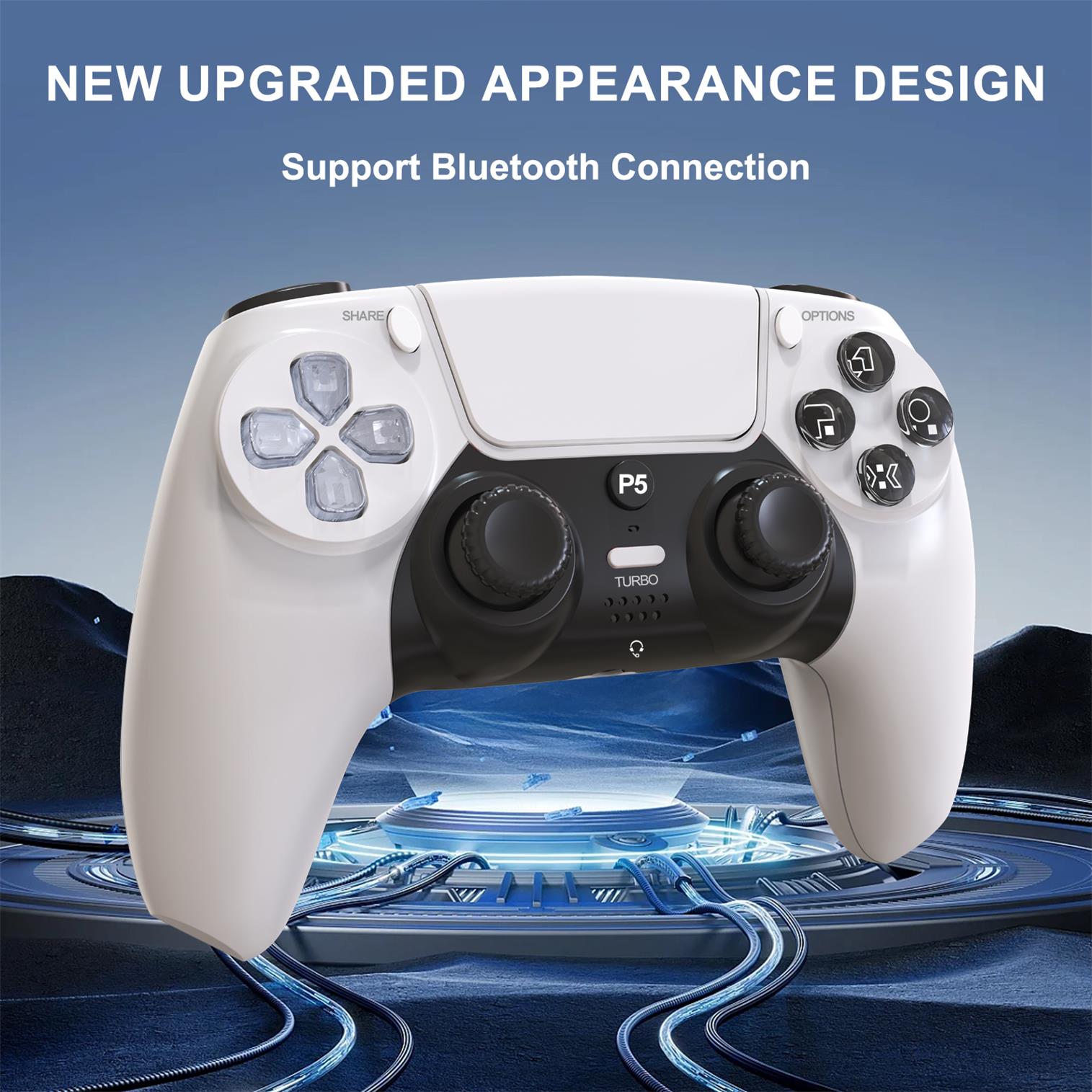 GAMINJA PS5 Wireless Bluetooth Controller With Six Axis Gyroscope Audio ...