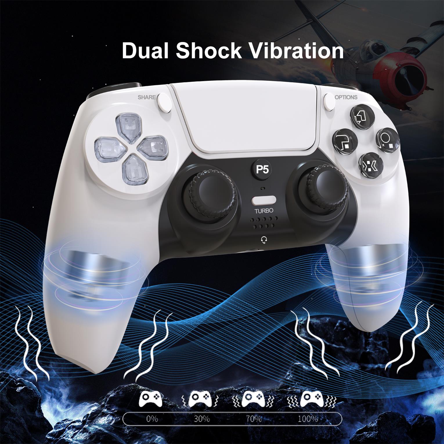 GAMINJA PS5 Wireless Bluetooth Controller With Six Axis Gyroscope Audio ...