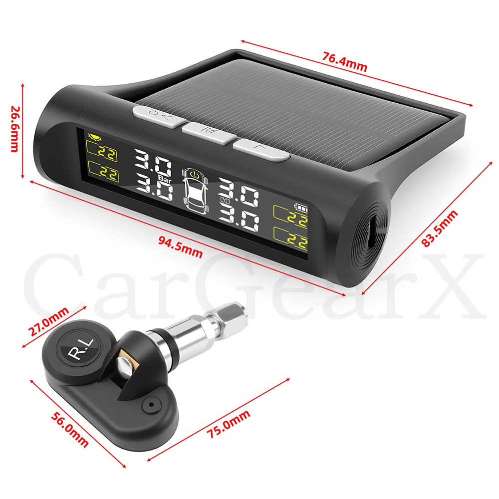 TPMS Car Tire Pressure Monitoring System TPMS Solar Charging Car Alarm ...