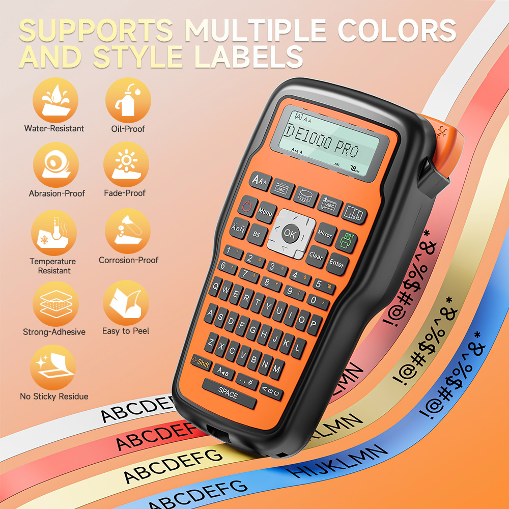 E1000 PRO Portable Label Maker Label Heat Shrink Tube Label Compatible ...