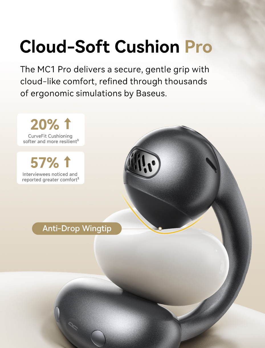 Baseus Bowie MC1 Pro Open-Ear True Wireless Earbuds Bluetooth 6.0 ...