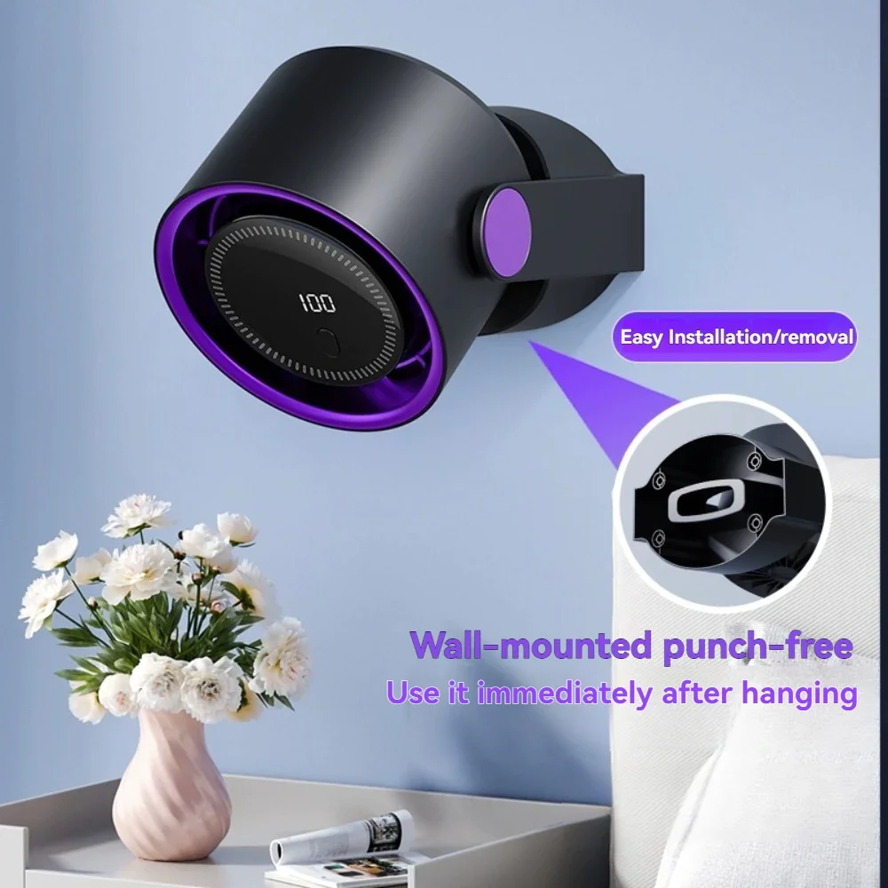 100 Speed Smart Electric Fan Bladeless Fan USB Charging Desktop Silent ...