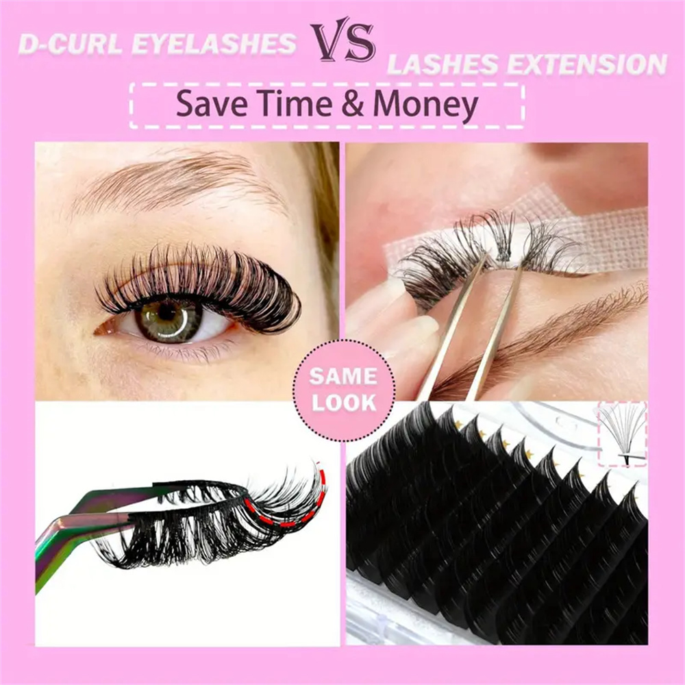 Russian Style False Eyelashes 10 Pairs, Dd Curled Fluffy & Slender Mix ...