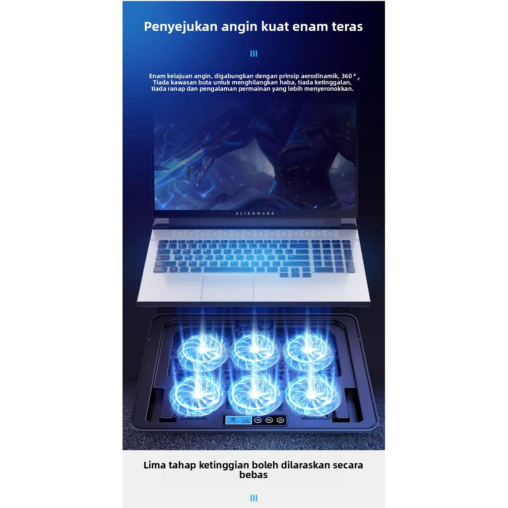 Ice Snow Notebook Radiator Laptop 52cm Cooling Base Silent Exhaust ...