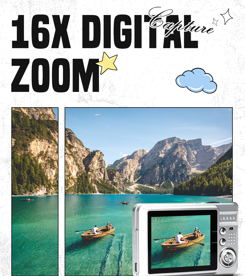 KiTBEEZ KC-1 CCD Retro Camera 48MP 16X Digital Zoom 2.7inch Anti-shake ...