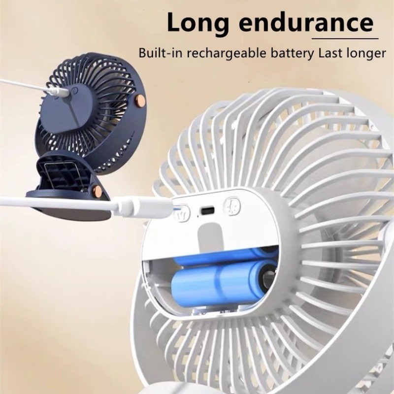 Rechargeable Mini Clip Fan Adjustable Fan 3 Speed Electric Clip Fan ...