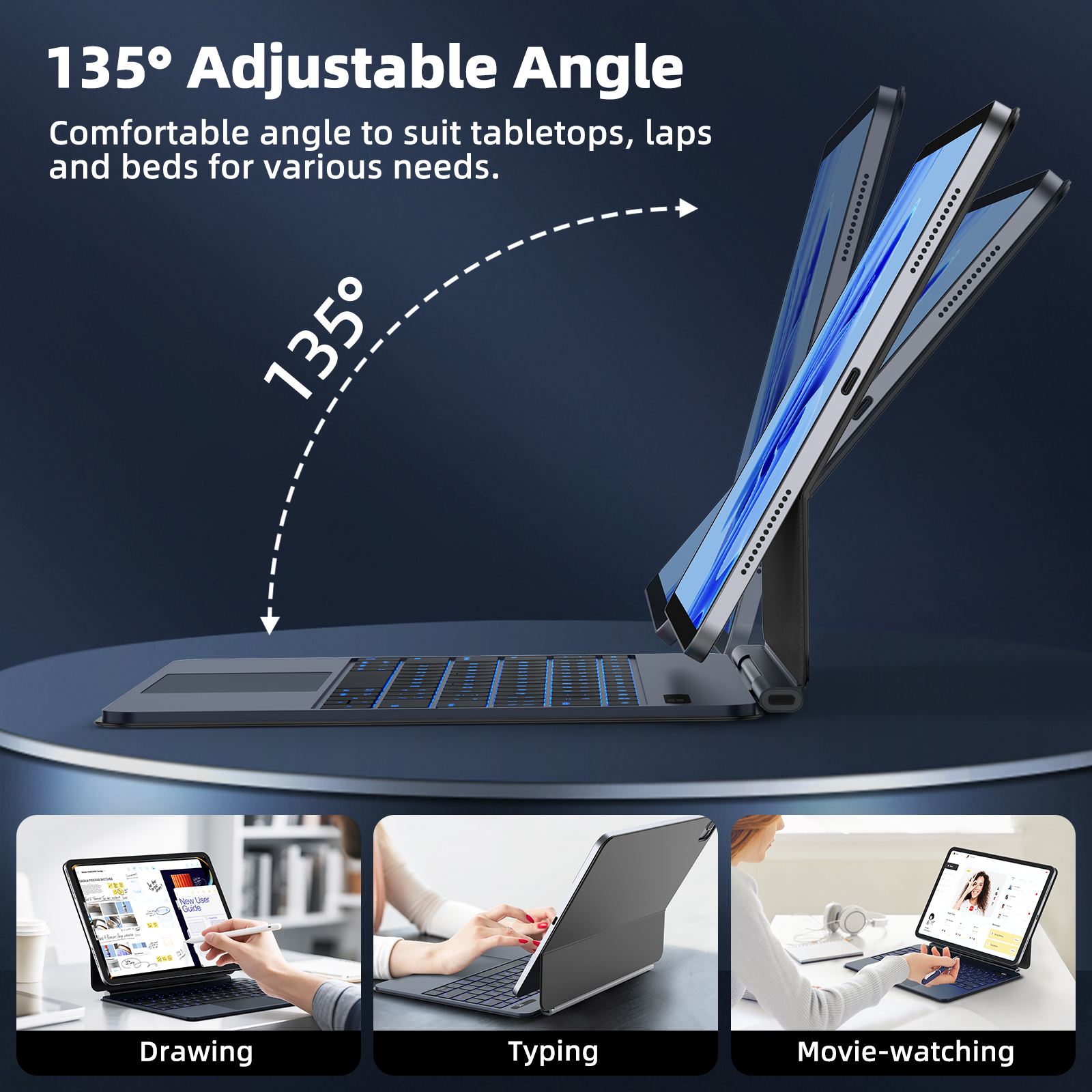 GOOJODOQ Lightweight Control Keyboard for iPad Magnetic Connection ...