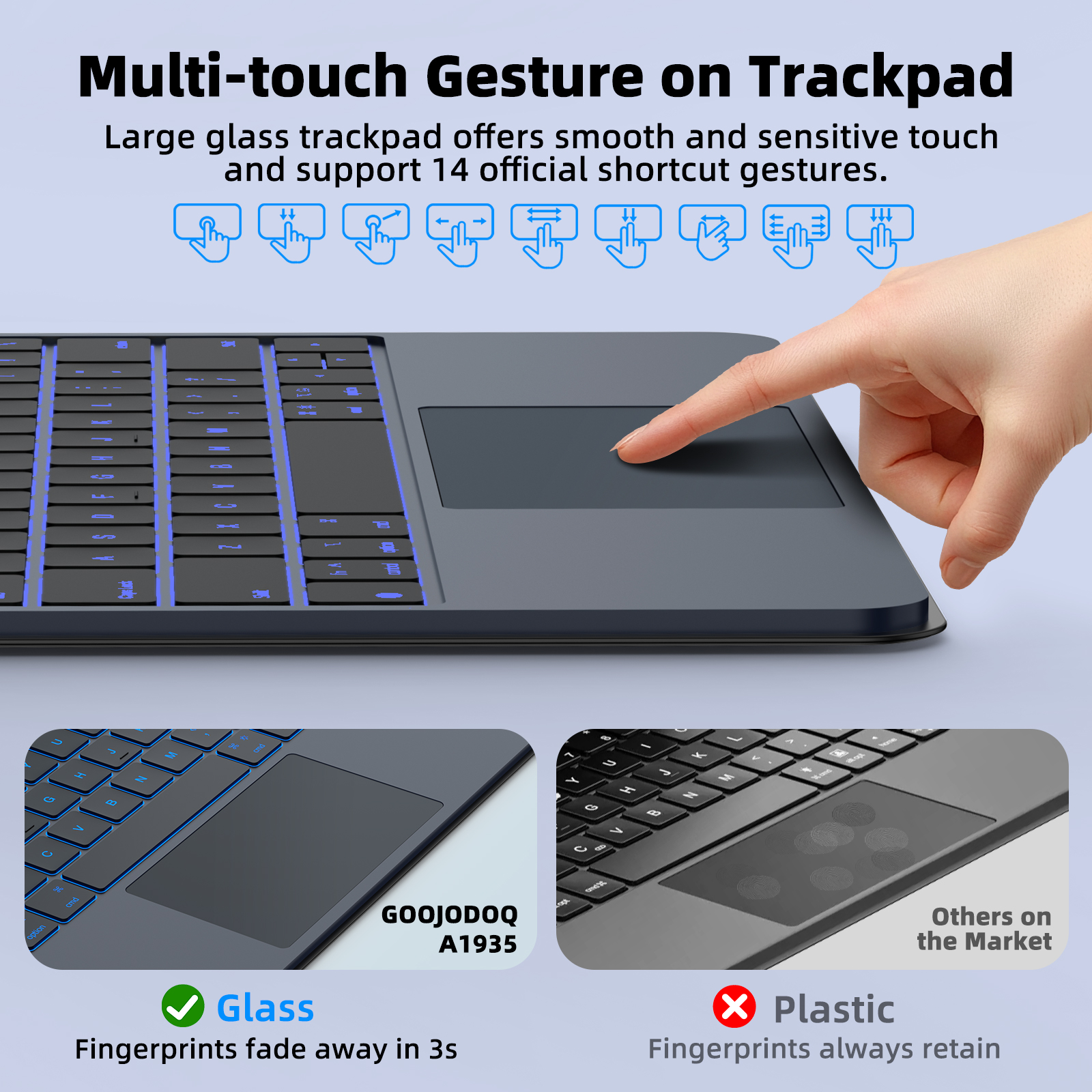 GOOJODOQ Lightweight Control Keyboard for iPad Magnetic Connection ...