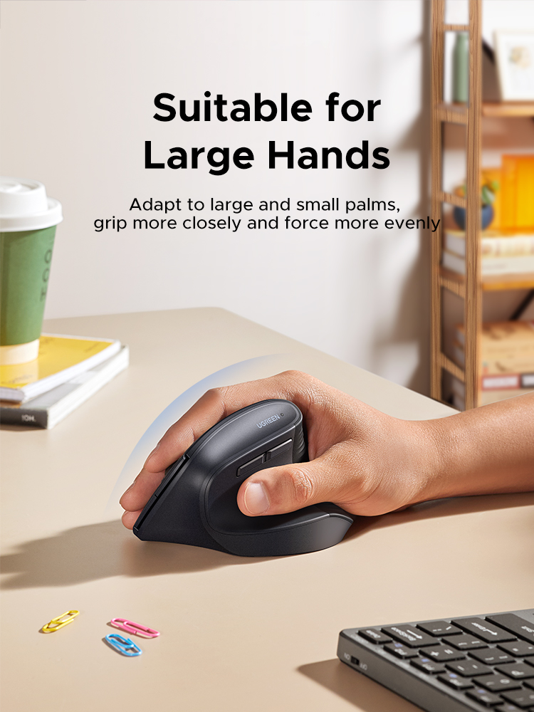 UGREEN Vertical 4000DPI 2.4G Ergonomic Wireless Silent Click Mouse 4 ...