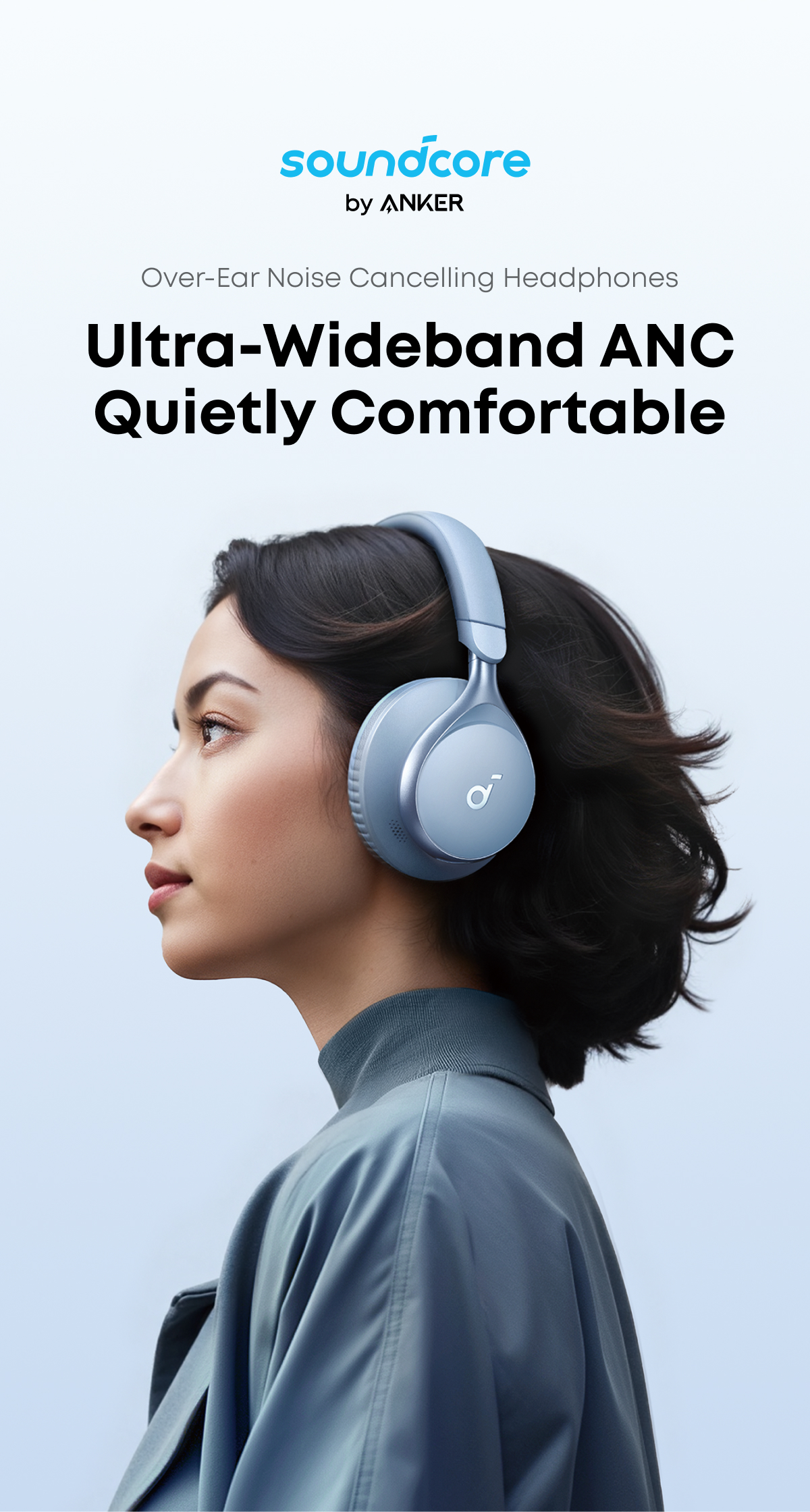 Soundcore by Anker Space One Headphones Hi-Res Sound Hybrid Active ...