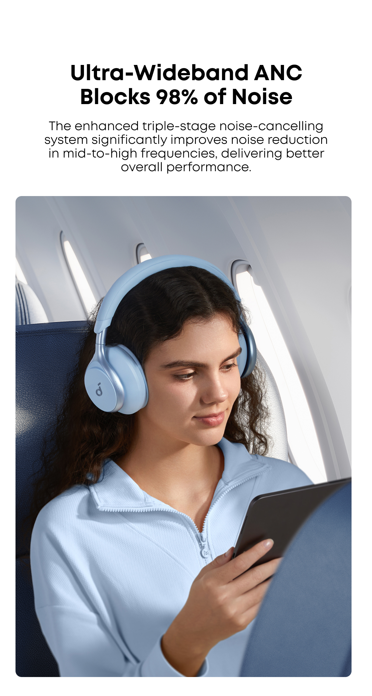 Soundcore by Anker Space One Headphones Hi-Res Sound Hybrid Active ...