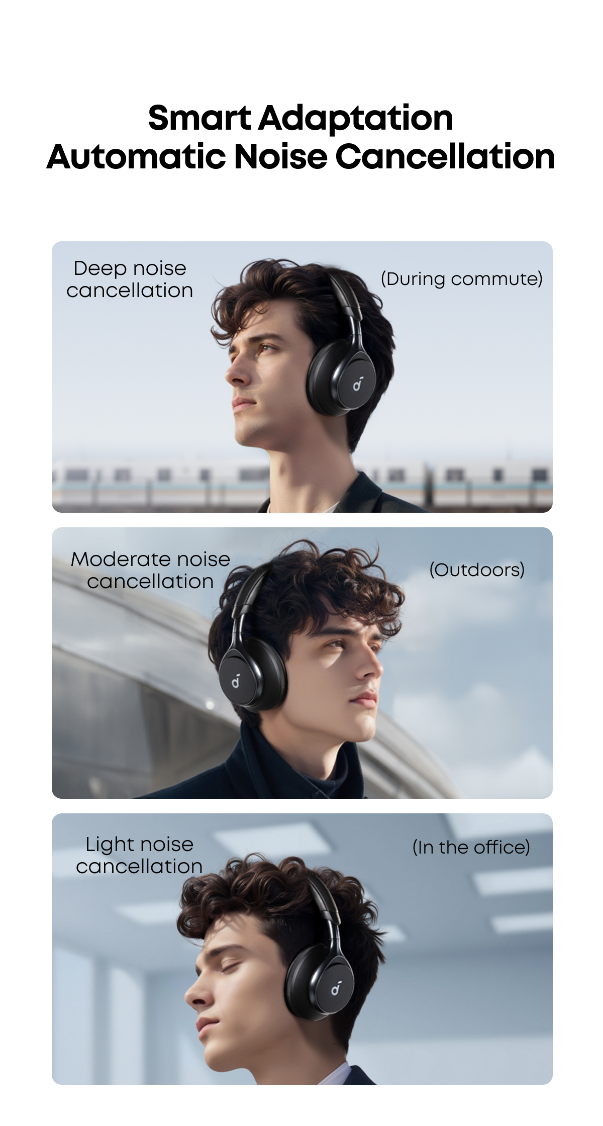 Soundcore by Anker Space One Headphones Hi-Res Sound Hybrid Active ...
