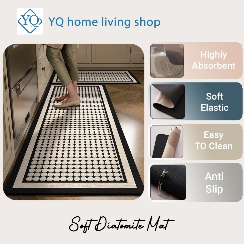 [Local Stock]Classic Soft Diatomite Mat Kitchen Absorbent Floor Mat ...
