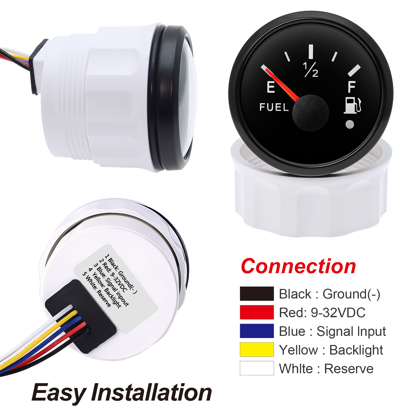 100-550mm 0-190Ohm Fuel Float Sensor + Fuel Level Gauge Fuel Tank Level ...