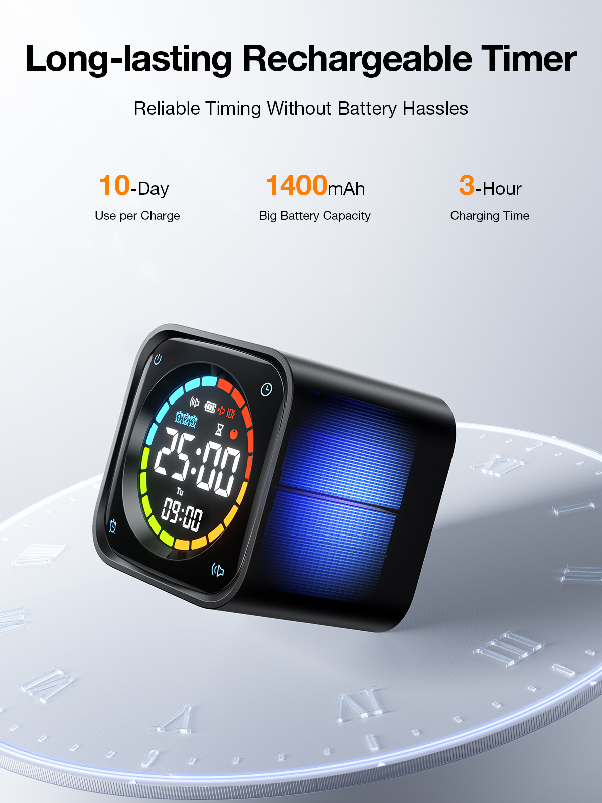 LLANO TK3 Smart Timer 4-in-1 Stopwatch Countdown Alarm Pomodoro | Rechargeable Silent Study ...