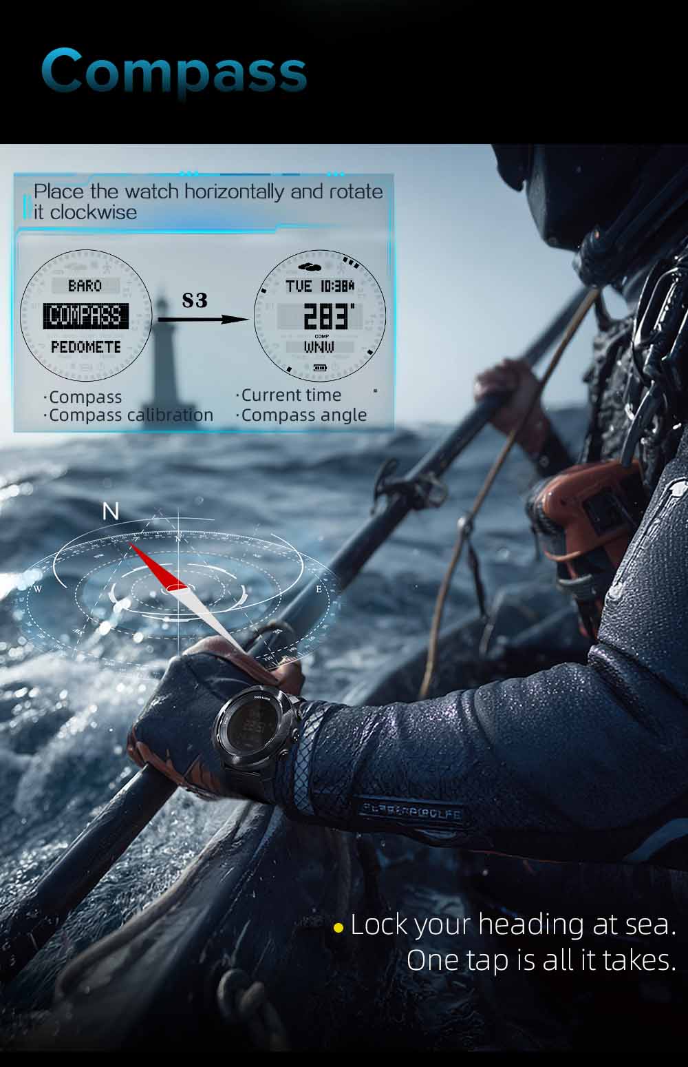 NORTH EDGE APACHE-D Original Professional Diving Computer Watch ...