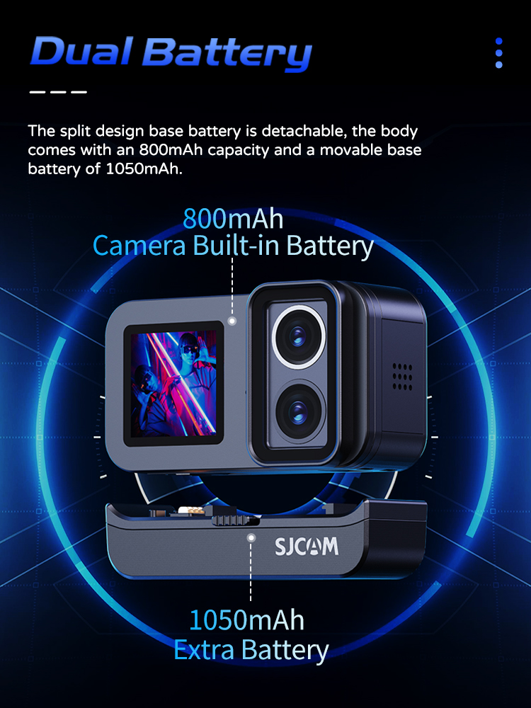 SJCAM SJ20 Action Camera Dual Lens 4K Dual Touch Screen 6-Axis Anti ...