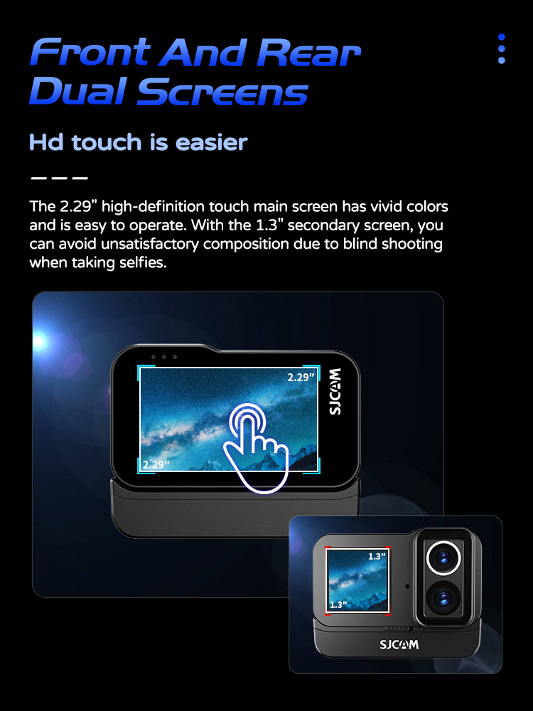 SJCAM SJ20 Action Camera Dual Lens 4K Dual Touch Screen 6-Axis Anti ...