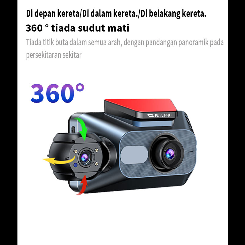 Dash cam triple ultra high definition automatic loop shooting dash cam ...