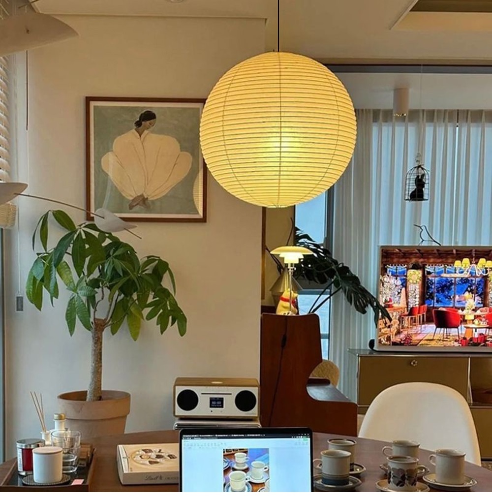 LAMPU GANTUNG SILING WABI-SABI DROP CEILING LIGHT FABRIC PENDANT LIGHT ...