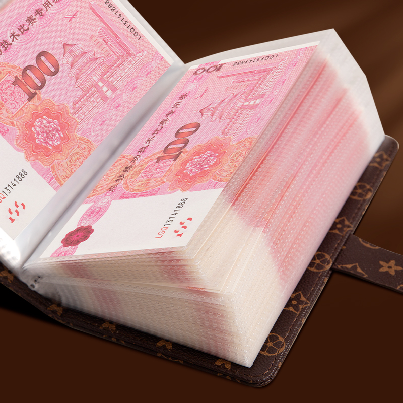 Envelope money saving challenge PU leather waterproof mini binder money ...