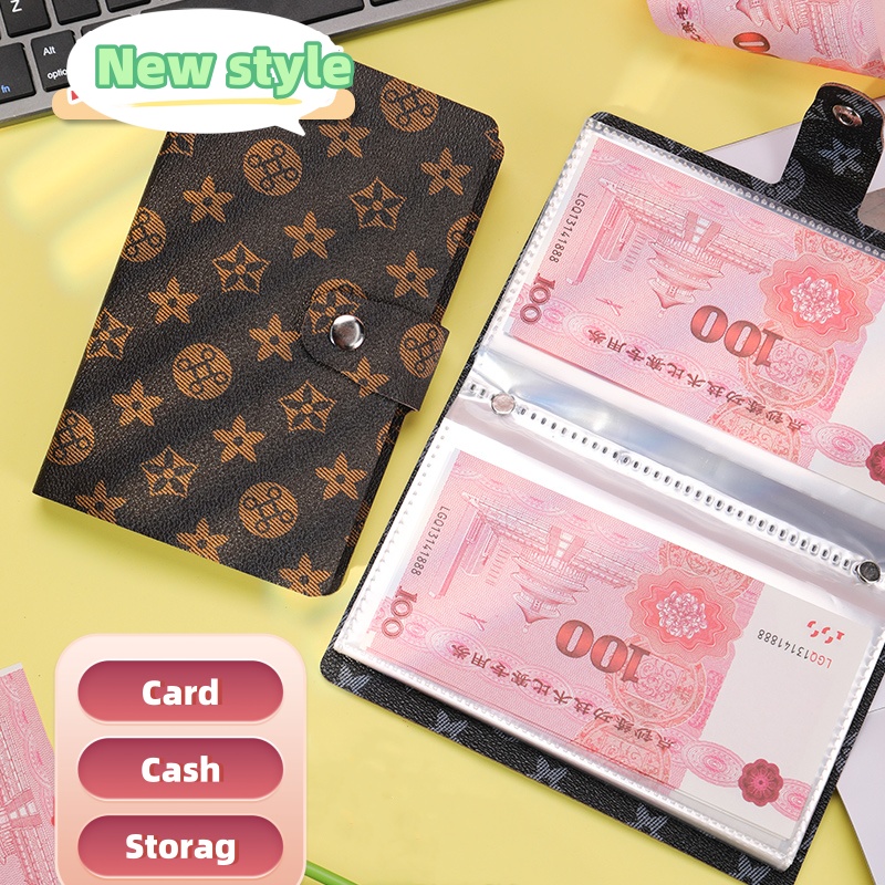 Envelope money saving challenge PU leather waterproof mini binder money ...