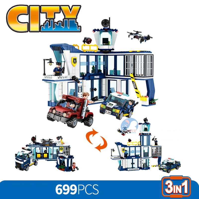Hospital Police Station Fire Station City Model Set Airplane Car ...
