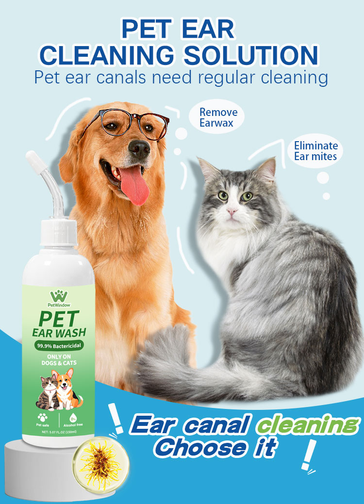 Petwindow ® Cat and Dog Ear Cleaning Liquid Ear Mite Treatment Helps ...