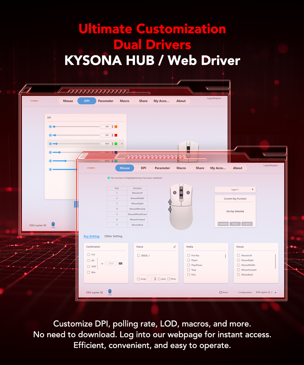 KYSONA Jupiter Ultra Dual-8K Hz Wireless Gaming Mouse Super-light ...