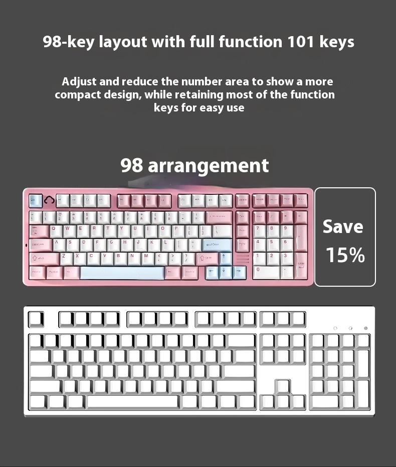 YUNZII AL98 Aluminium Three Mode Customized Mechanical Keyboard 98% Hot ...