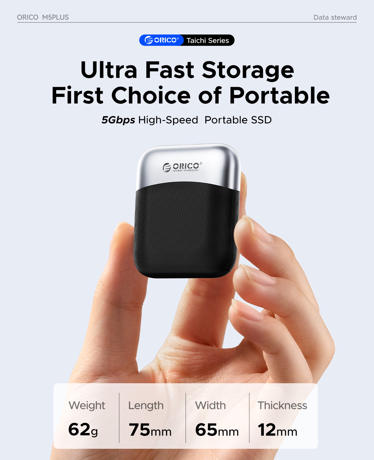 ORICO 512GB 1TB External SSD USB3.1 500MB/s Portable External hard drive (M5plus) | Shopee Malaysia