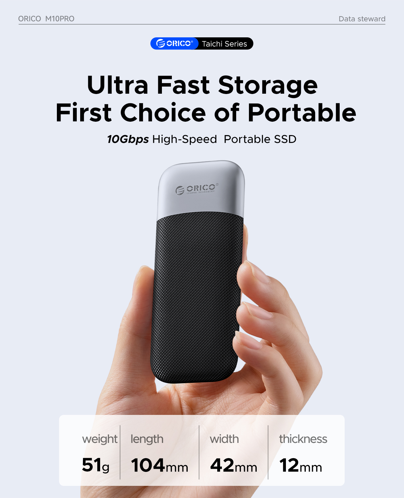 ORICO 512GB 1TB External SSD USB3.1 Type-C 1000MB/s Portable External Hard Drive for iPhone ...