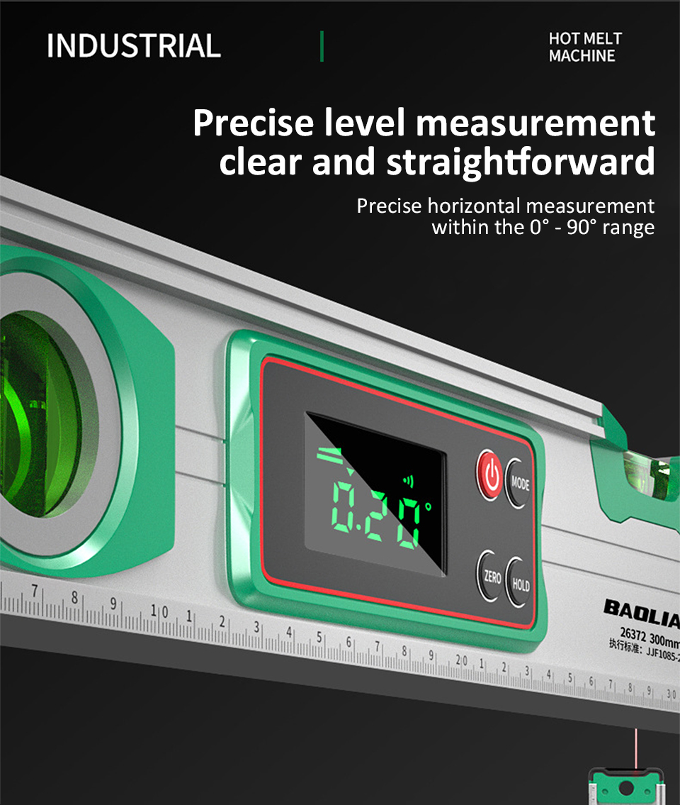 3-in-1 Precision Digital Level Ruler 30/40/50CM Magnetic Level Ruler ...