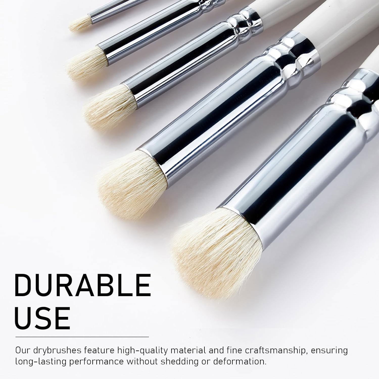 6-Piece White Dry Brush Set for Model Painting – Professional Art and ...