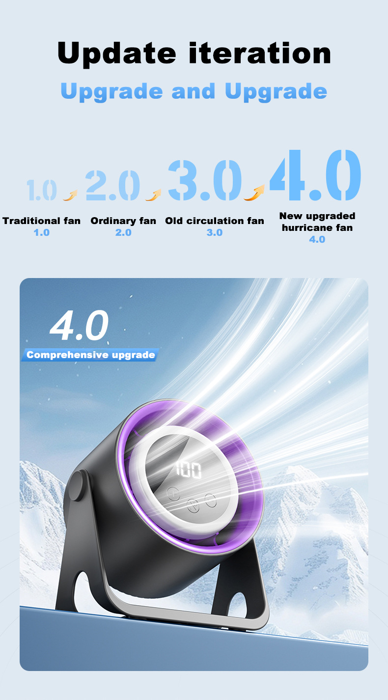 100-Speed Adjustable Air Circulation Fan table fan Air Circulation Fan ...