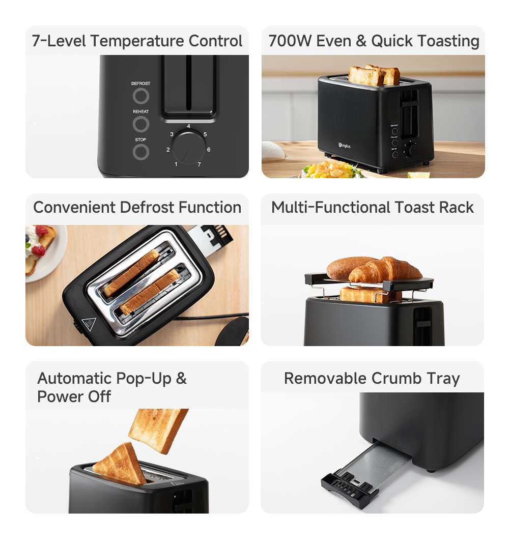 Simplus Toaster | 700W High Power | 7-Level Toasting Settings | 2 ...