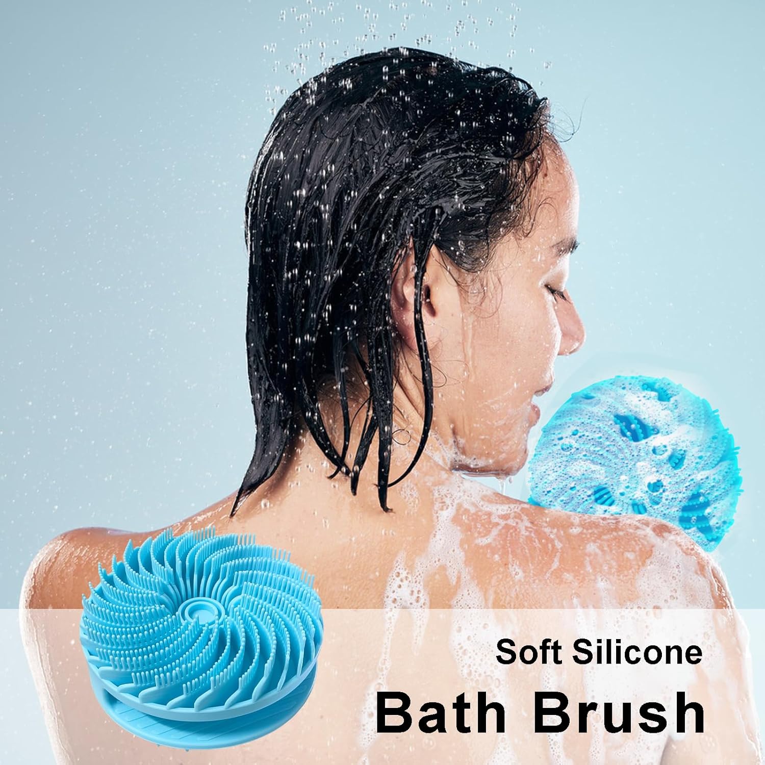 Body Scrub Bath Brush, Hand Held Non-slip, Double-Sided Soft Silicone ...